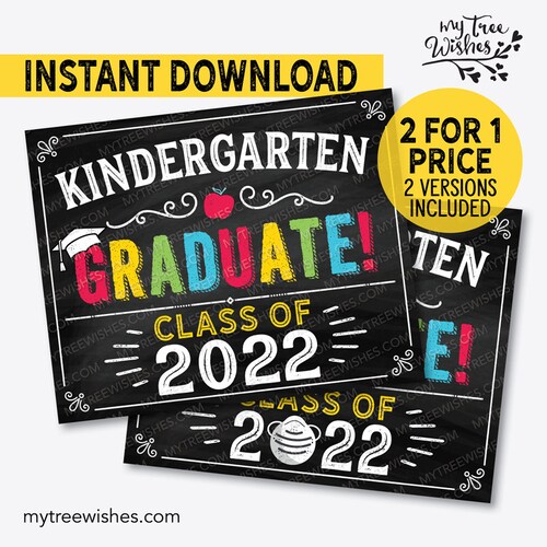 Kindergarten Graduation Sign Printable Last Day of - Etsy