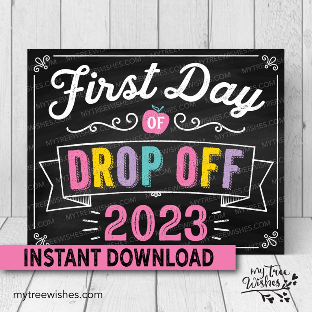 First Day of Drop Off Zeichen First Day of Drop Off Tafel First Day of ...