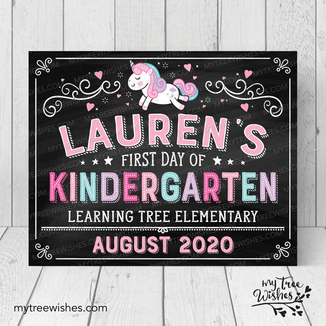 Unicorn First Day of School Chalkboard Sign - 1st Day of School Sign ...
