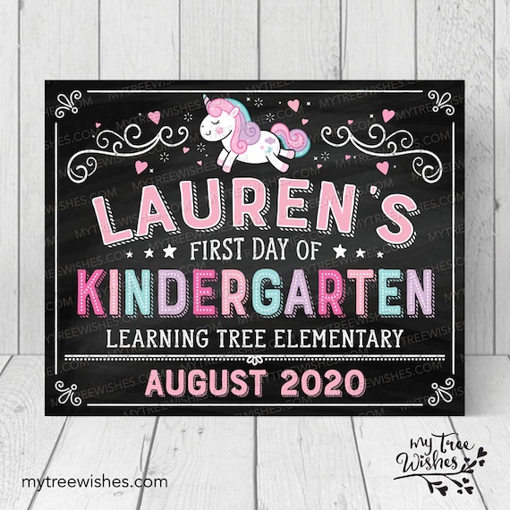 Unicorn First Day of School Chalkboard Sign 1st Day of | Etsy