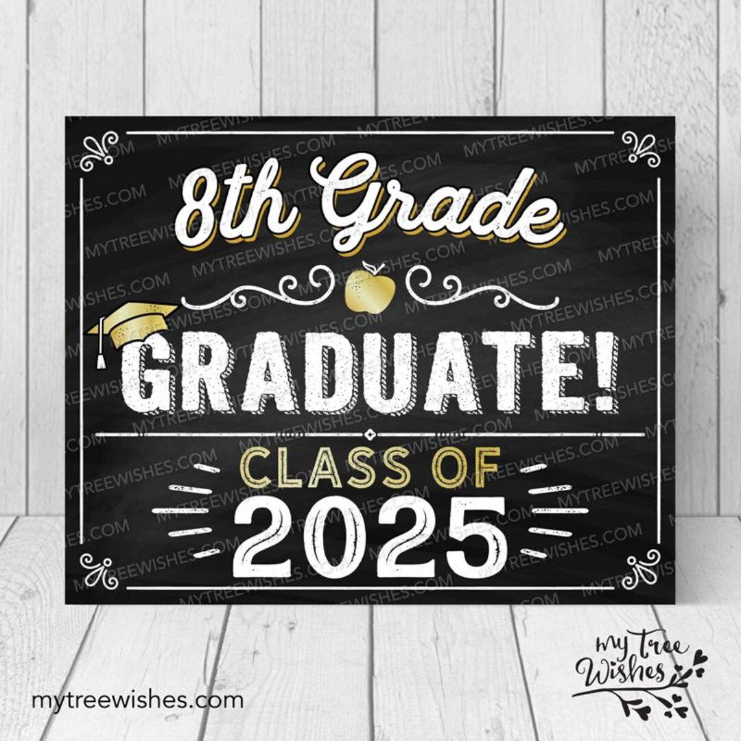 Last Day of Middle School Sign Printable File - 8th Grade Graduation ...