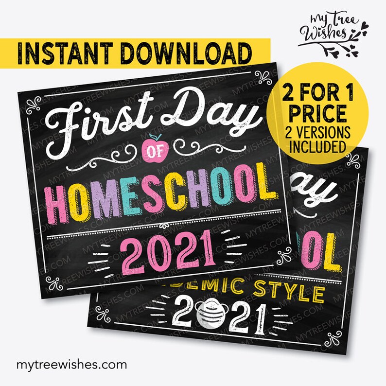 First Day of Homeschool Sign First Day of Homeschool First | Etsy