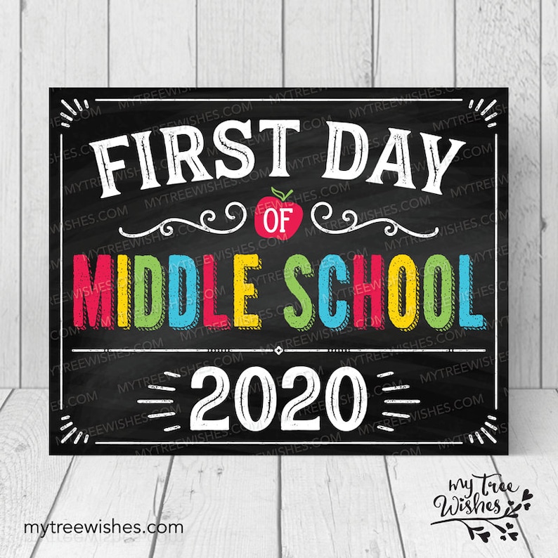 First Day Middle School Sign First Day of Middle School | Etsy
