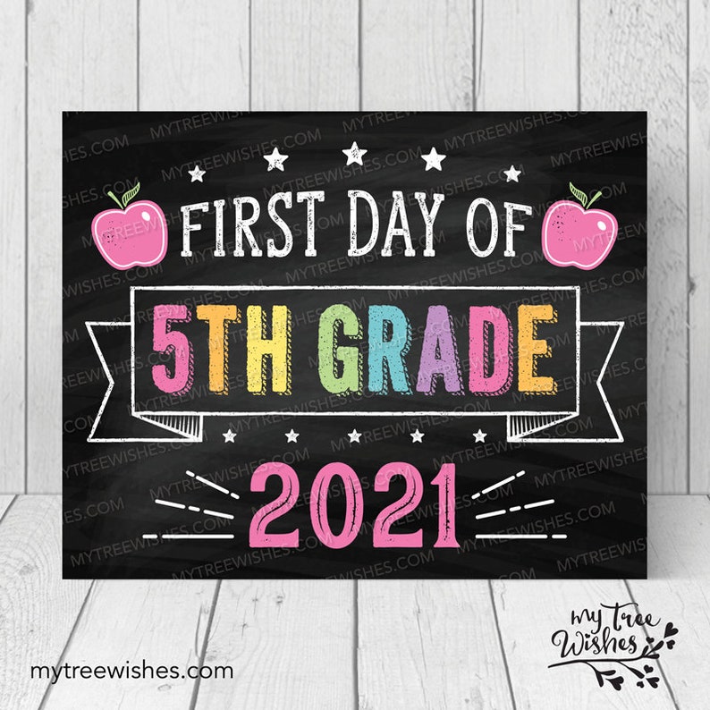 First Day of School Sign Fifth Grade Sign First Day of | Etsy