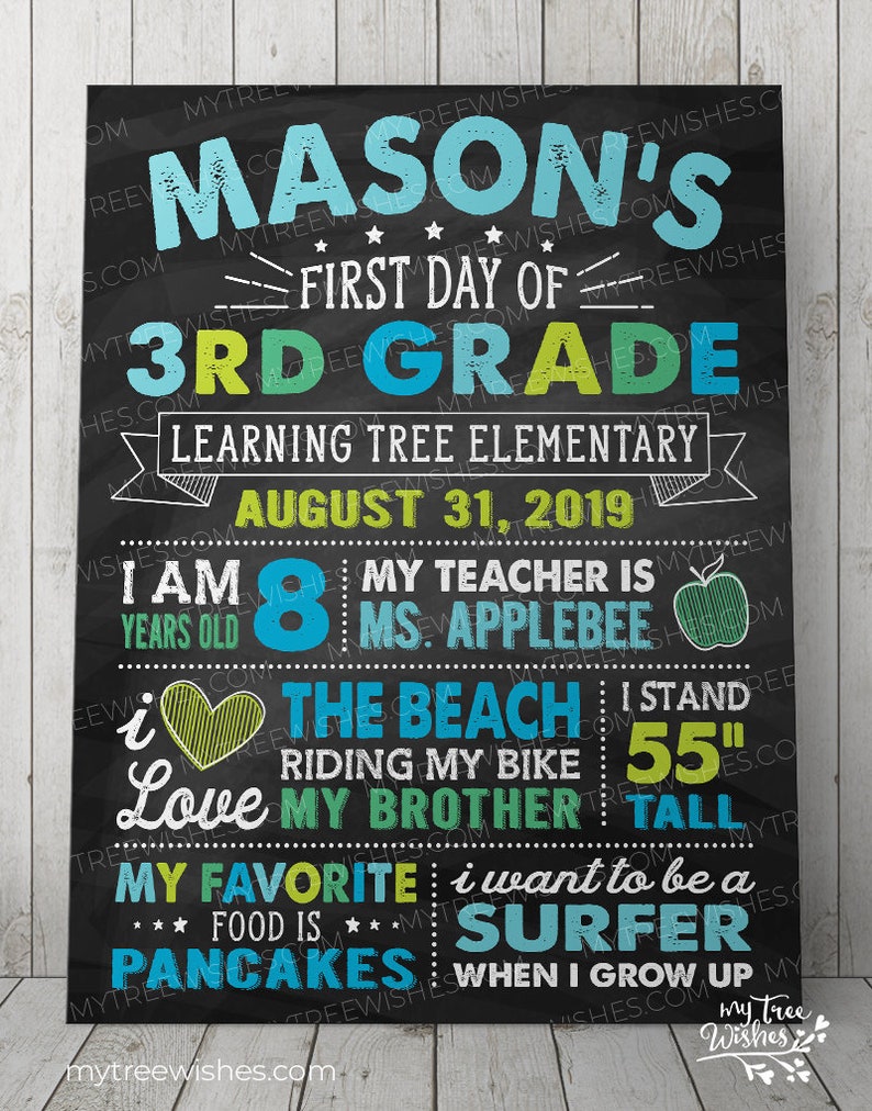 First Day of School Chalkboard Sign - 1st Day of School Sign - Back to ...