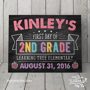 Rainbow First Day of School Chalkboard Sign - 1st Day of School Sign ...