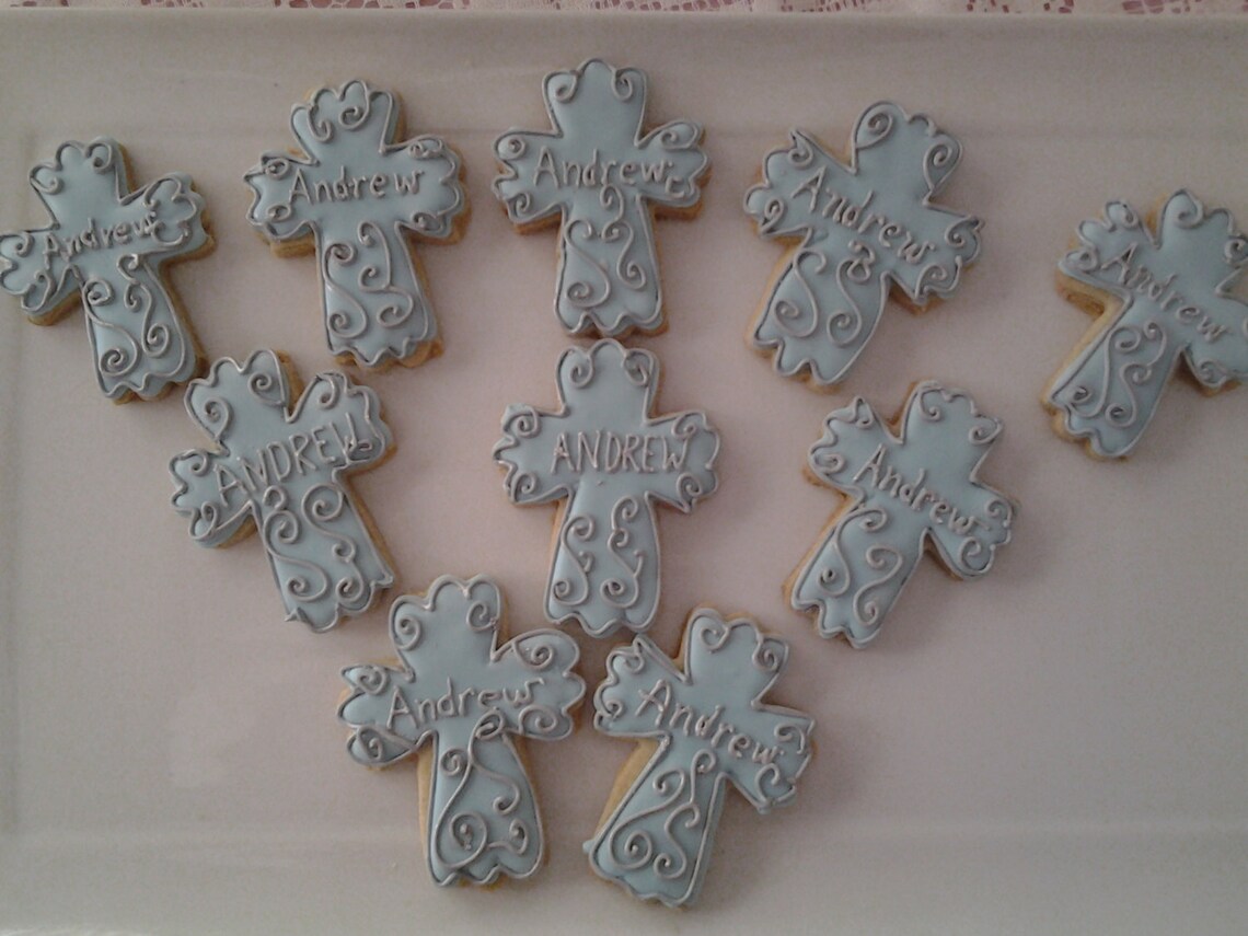 Baptism First Communion Confirmation Cross Cookies | Etsy