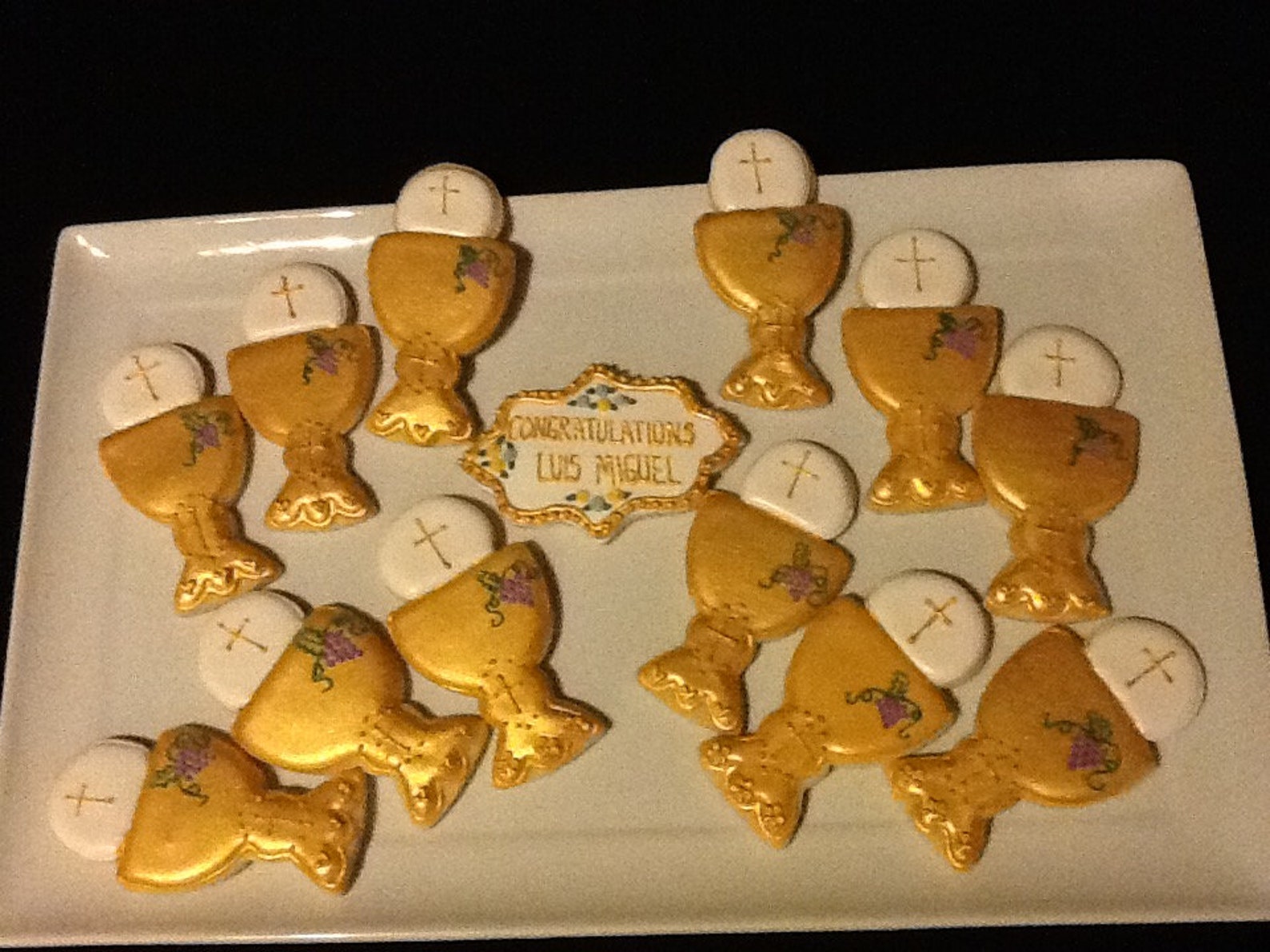 Gold Chalice and Host First Communion Cookies - Etsy