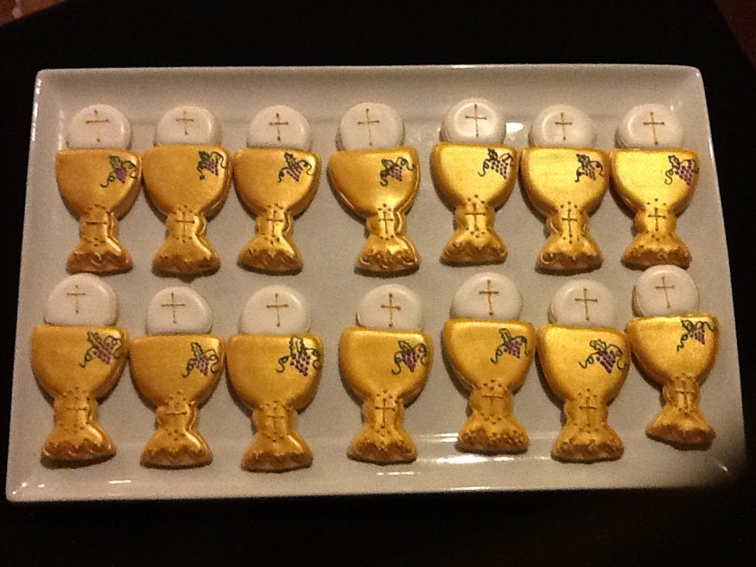 Gold Chalice and Host First Communion Cookies - Etsy