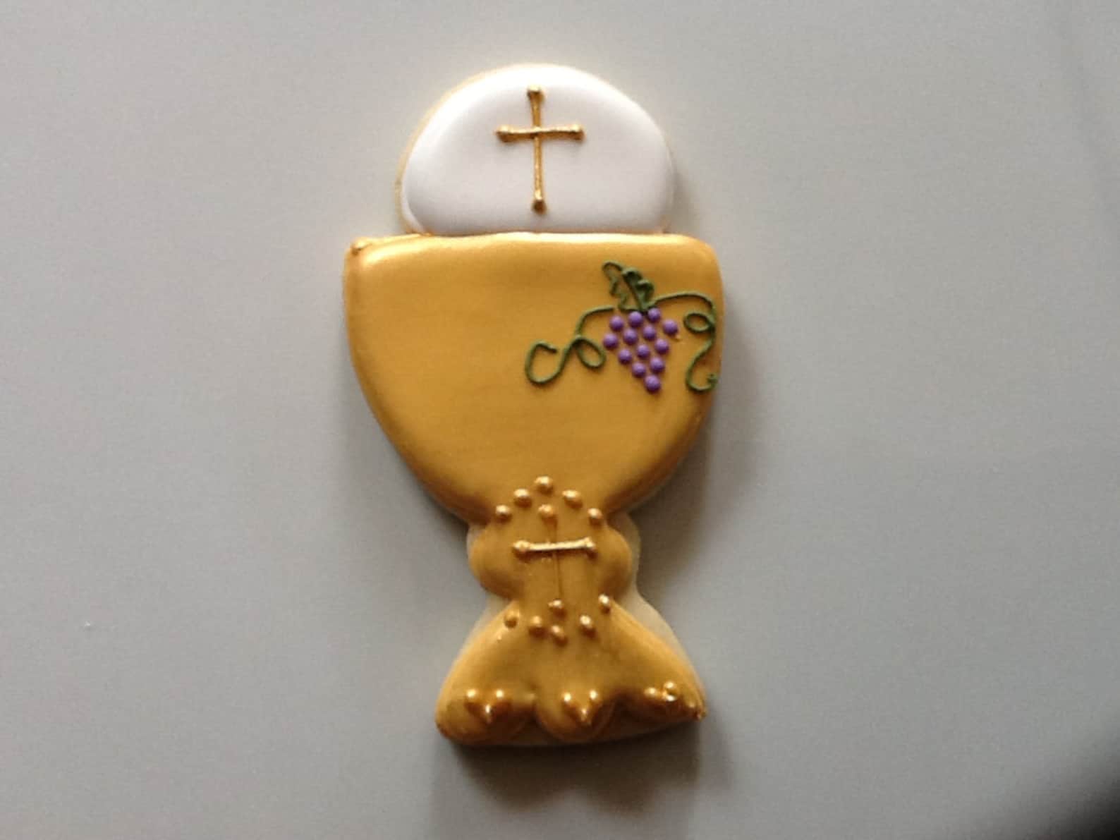 Gold Chalice and Host First Communion Cookies - Etsy