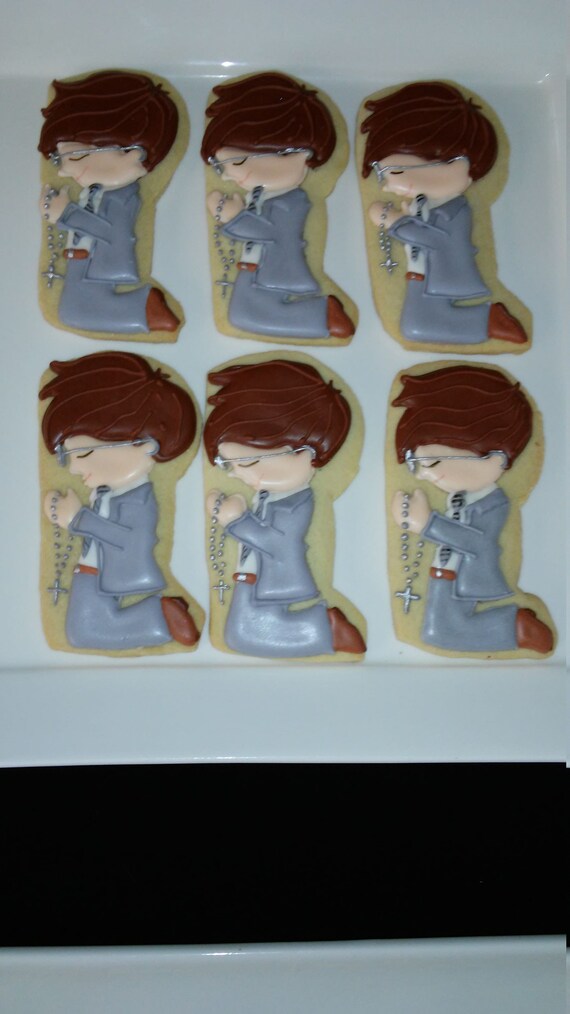 Boy Knealing First Communion Cookies/treats/favors/gift | Etsy