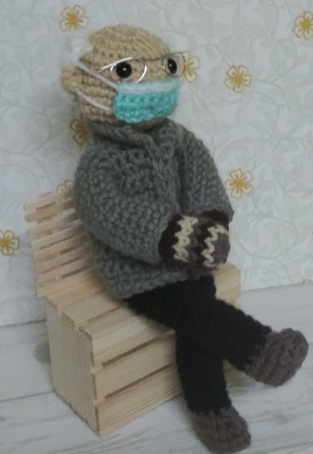 Crochet Bernie Meme Doll Pattern, Bernie Doll Pattern, Crochet Bernie ...