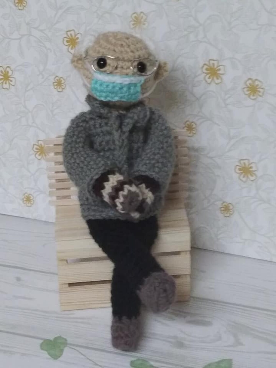 Crochet Bernie Meme Doll Pattern, Bernie Doll Pattern, Crochet Bernie ...