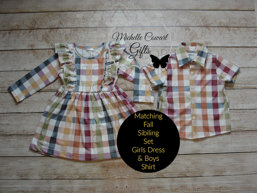 Matching Fall Sibling Set, Girls Fall Dress, Boys Fall Shirt, Fall ...