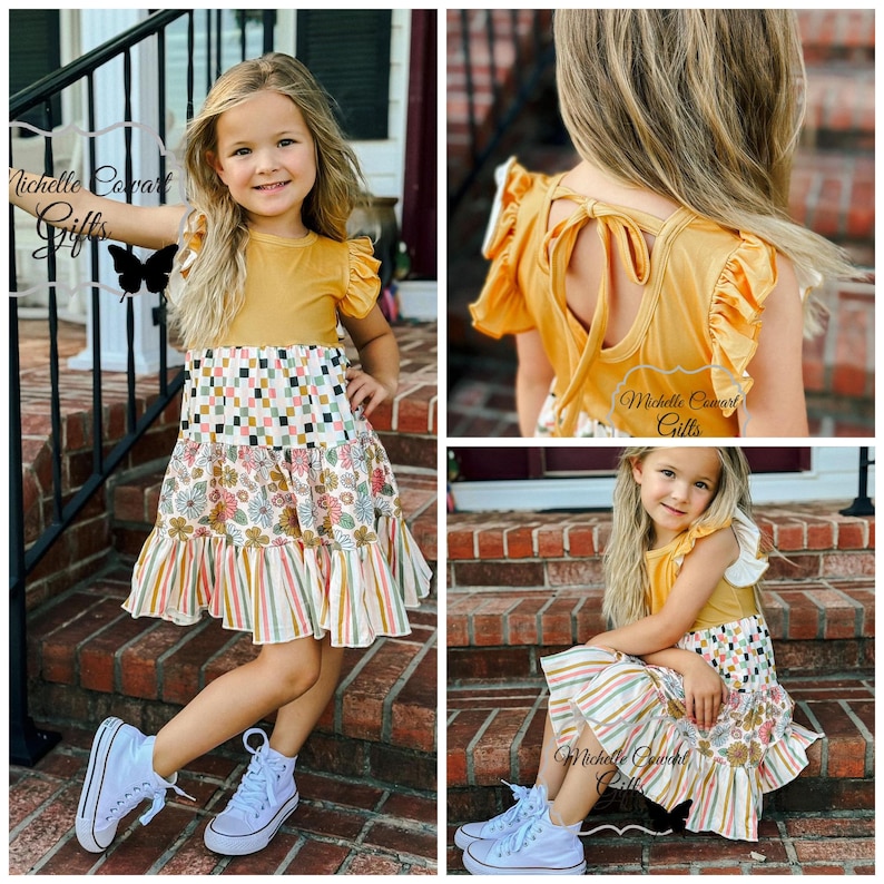 Girls Mustard Dress, Girls Yellow Dress, Girls Summer Dress, 2T, 3T, 4T ...