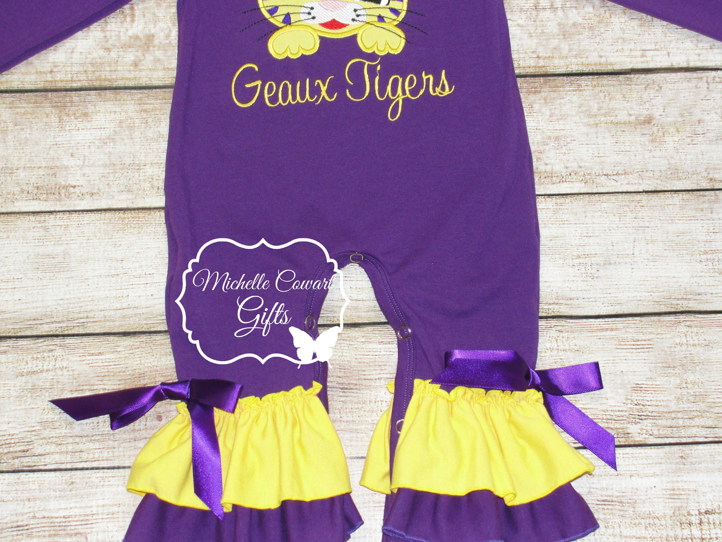 Geaux Tigers Romper, Baby Romper, Baby Football Romper, Geaux Tiger ...