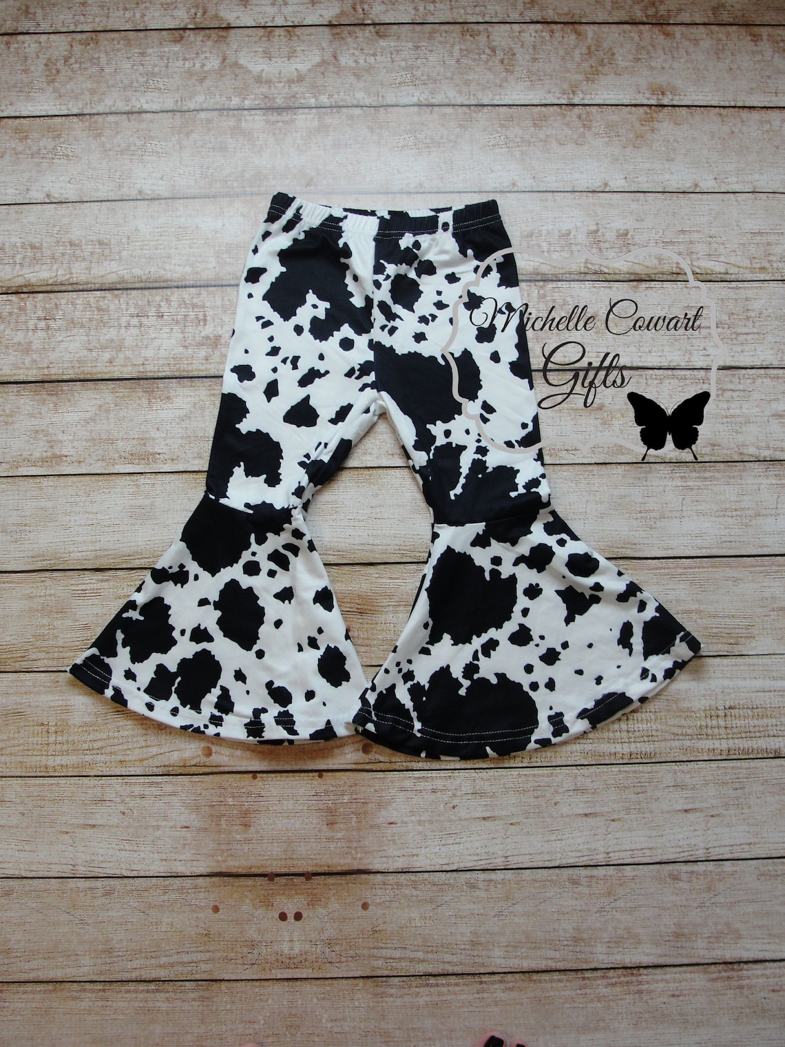 Girls Cow Pants Cow Print Bell Bottoms Cow Birthday Pants - Etsy