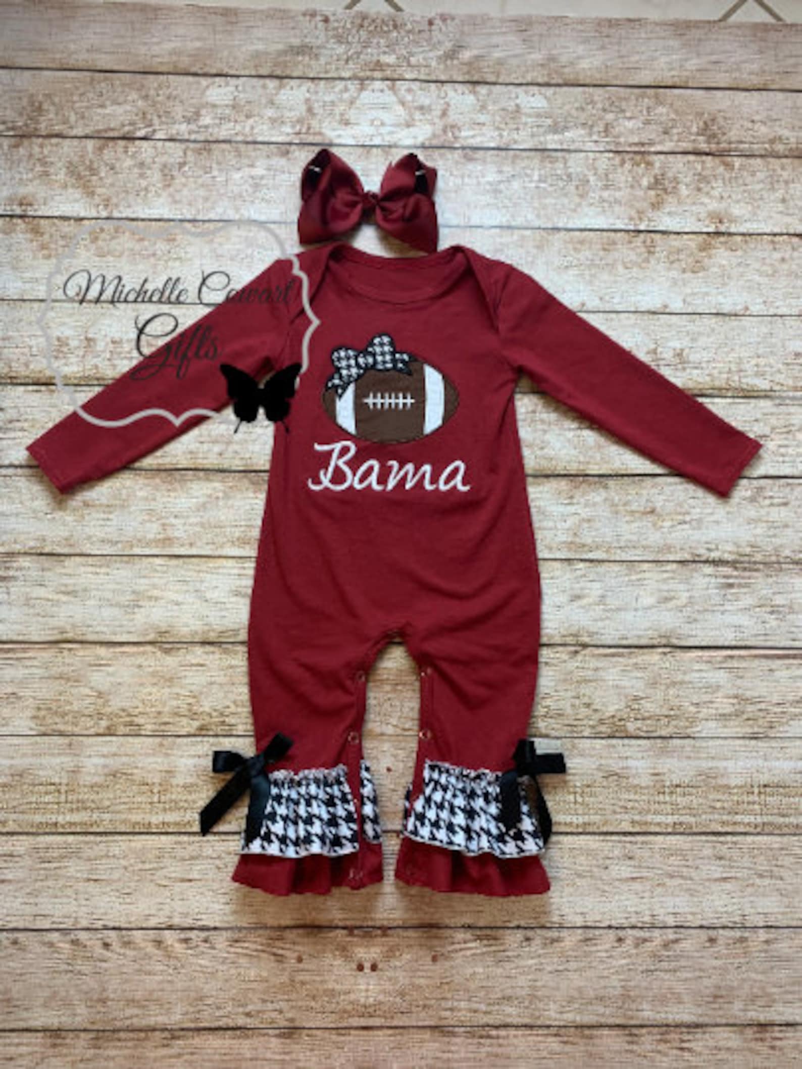 Alabama Football Romper, Baby Girls Bama Outfit, Boys Outfit Alabama ...