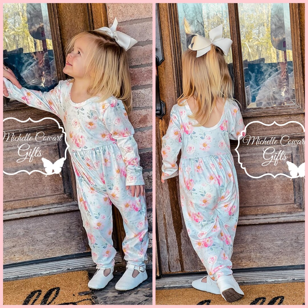 Girls Romper, Girls Floral Romper, Baby Girls Romper, Girls Spring ...