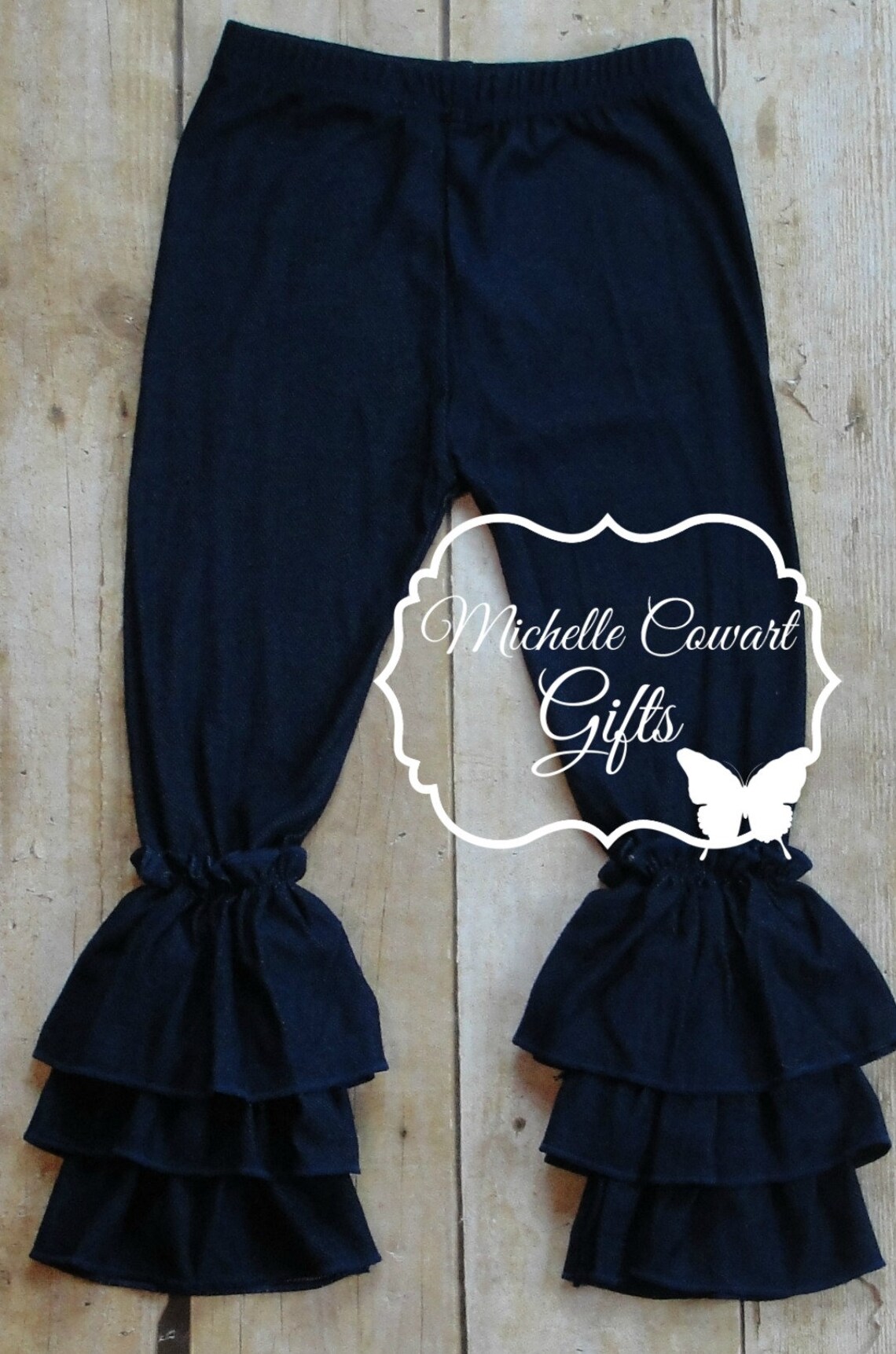 Black Triple Ruffle Pants Red Denim Pink Gray Charcoal Brown - Etsy