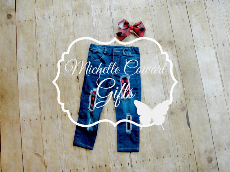 Christmas Reindeer Outfit Red Buffalo Jeans Personalized - Etsy