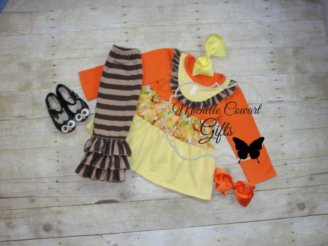 Fall Outfit, Harvest Festival, Boutique Outfit, Ruffle Pants, Brown ...