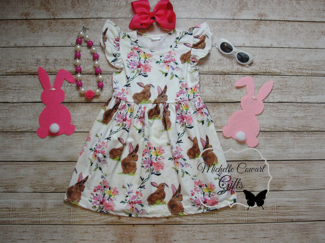 Girls Easter Dress, Bunny Dress, Sunday Service, Easter Dress, Easter ...