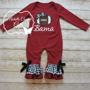 Alabama Football Romper, Baby Girls Bama Outfit, Alabama Outfit ...