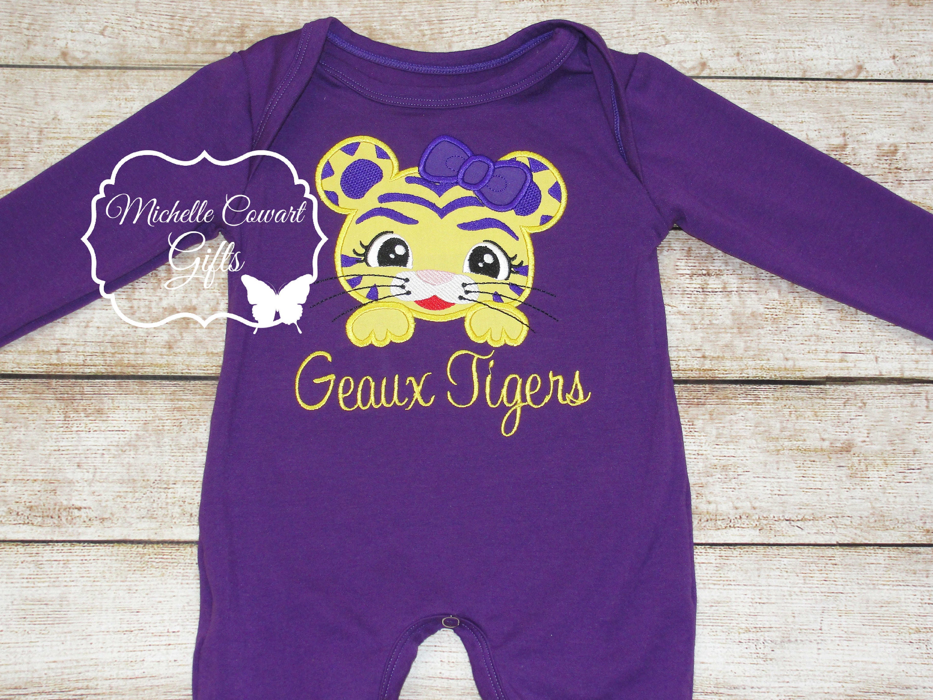 Geaux Tigers Romper, Baby Romper, Baby Football Romper, Geaux Tiger ...