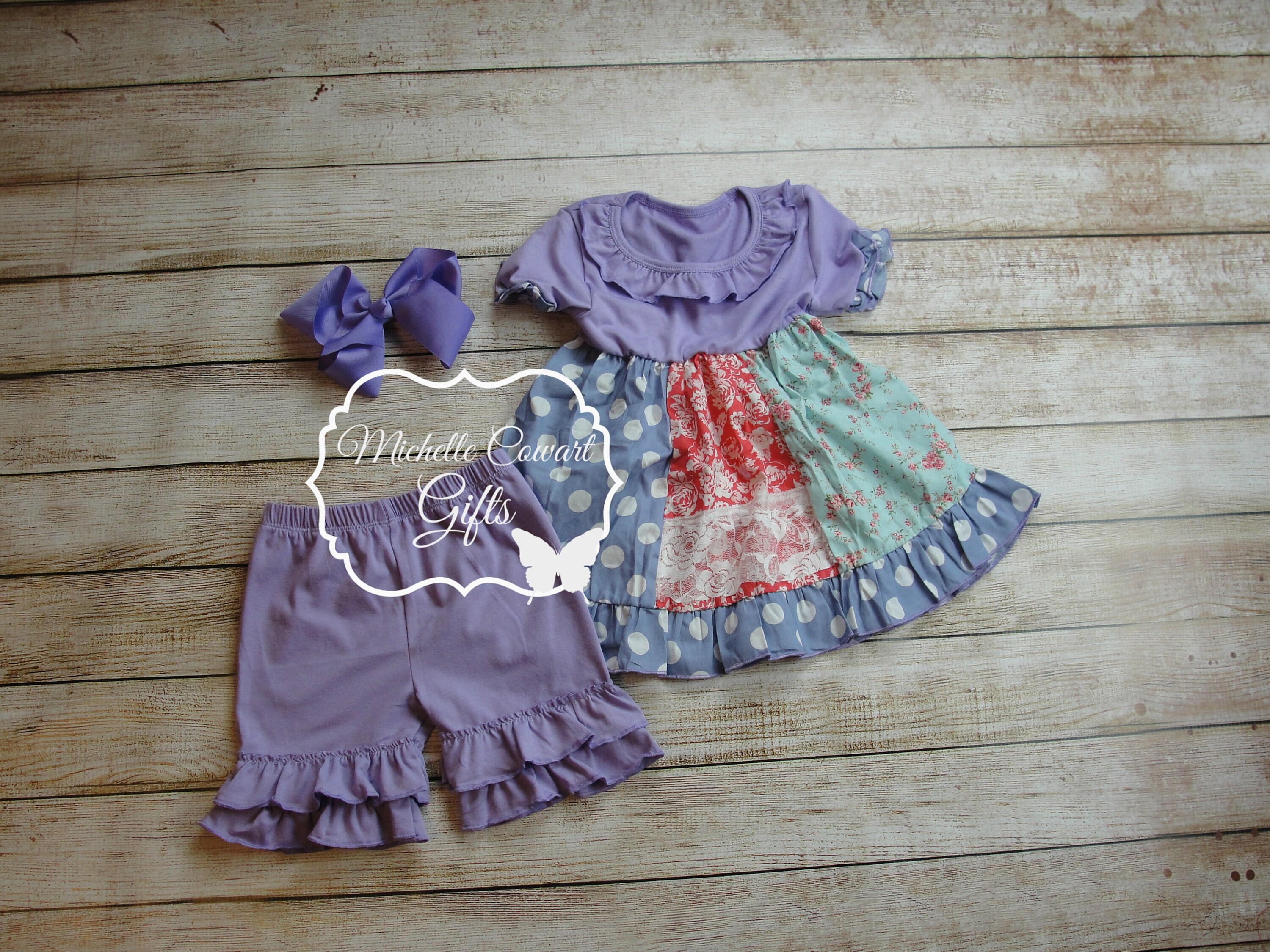 Lavender Short Set, Purple Short Set, Girls Short Outfit, Girls Short ...
