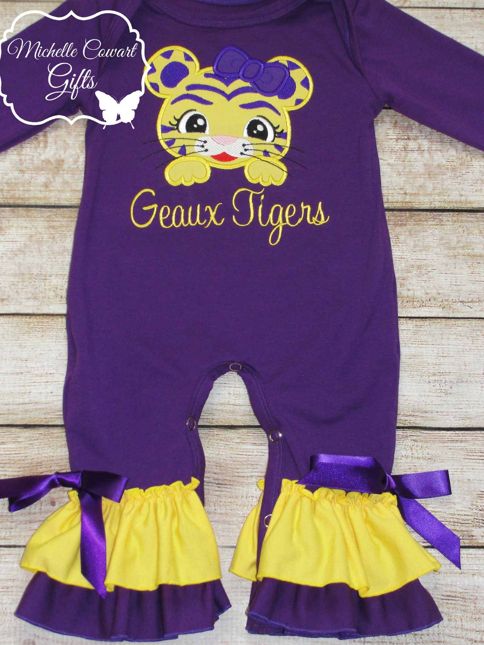 Geaux Tigers Romper, Baby Romper, Baby Football Romper, Geaux Tiger ...