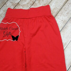 Women Ruffle Pants Ladies Juniors Navy Black Gray Wine Red Monogrammed ...