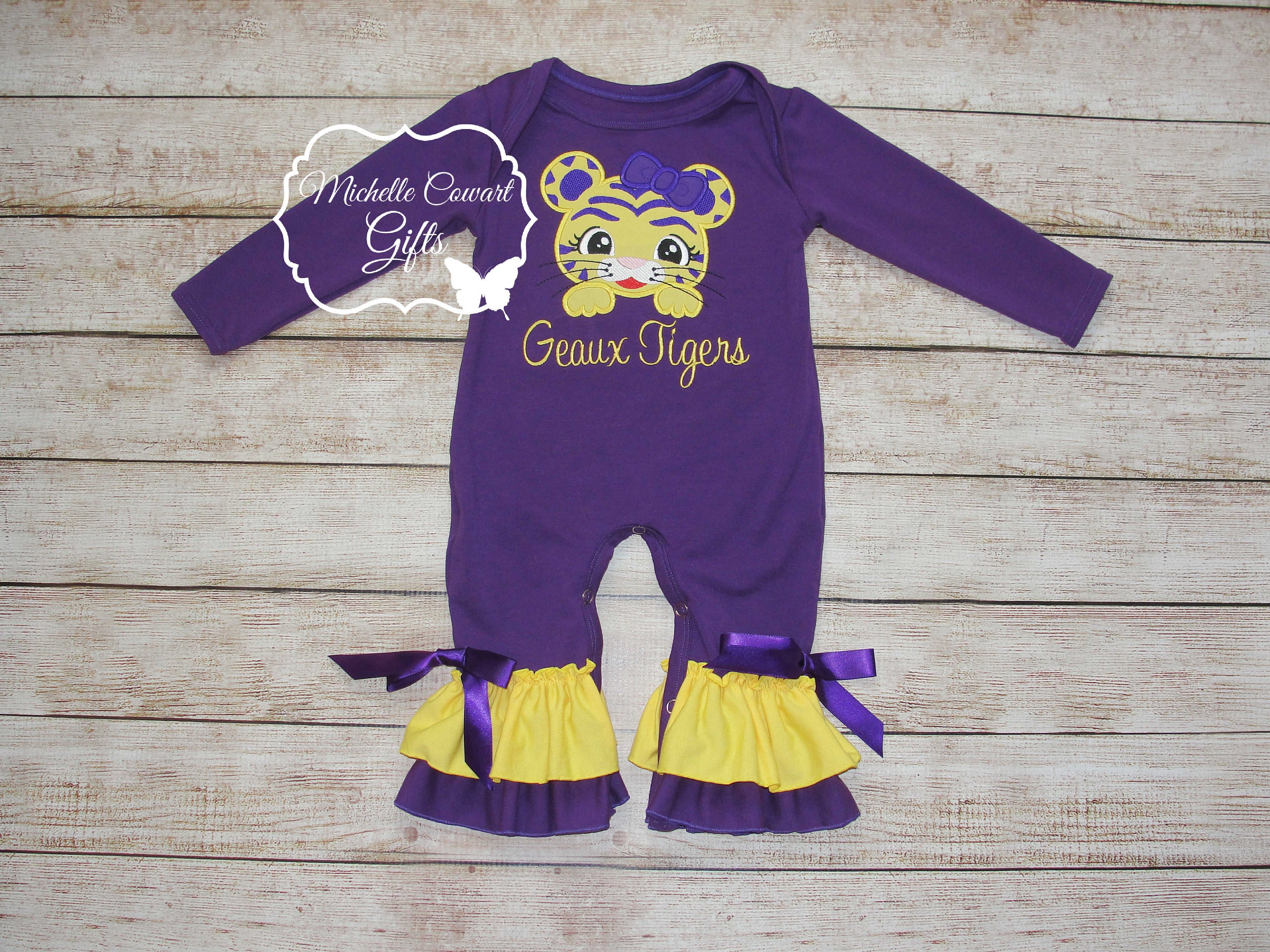 Geaux Tigers Romper, Baby Romper, Baby Football Romper, Geaux Tiger ...