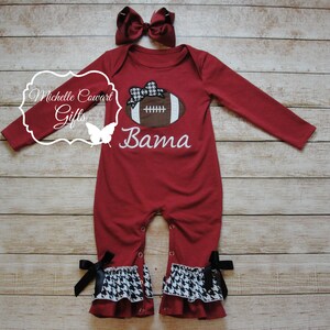 Alabama Football Romper, Baby Girls Bama Outfit, Boys Outfit Alabama ...