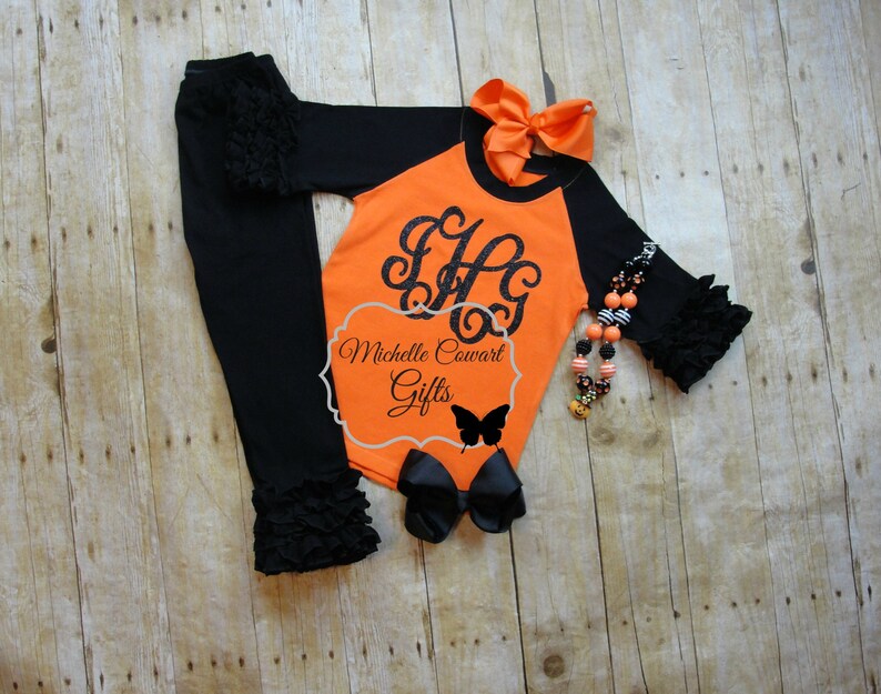 Orange and Black Icing Raglan Halloween Shirt Toddlers | Etsy