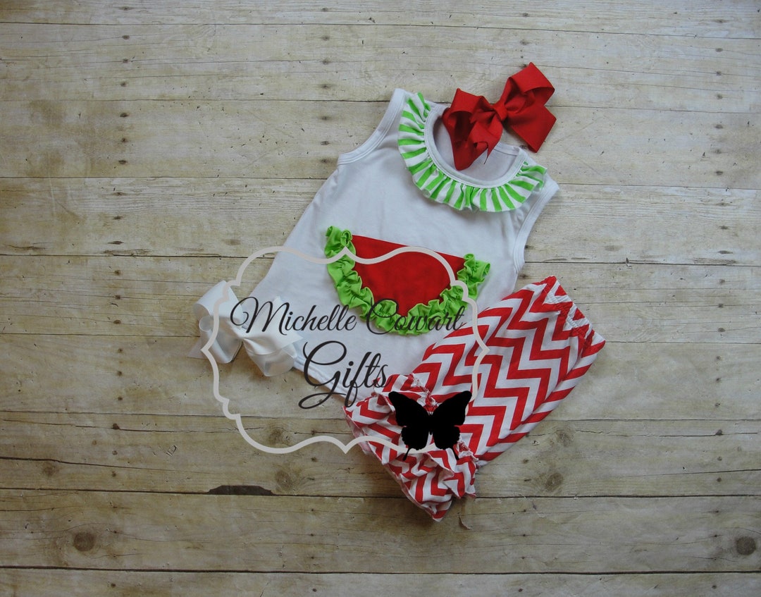 Girls Watermelon Outfit, Watermelon Short Outfit, 12M, 18M, 2T, 3T, 4T ...
