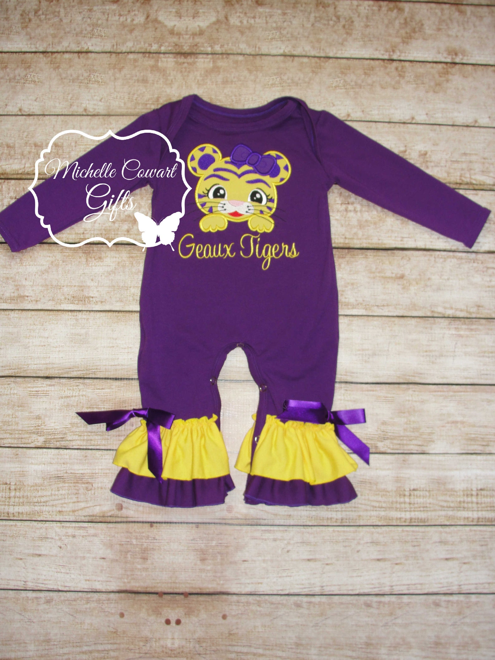 Geaux Tigers Romper, Baby Romper, Baby Football Romper, Geaux Tiger ...