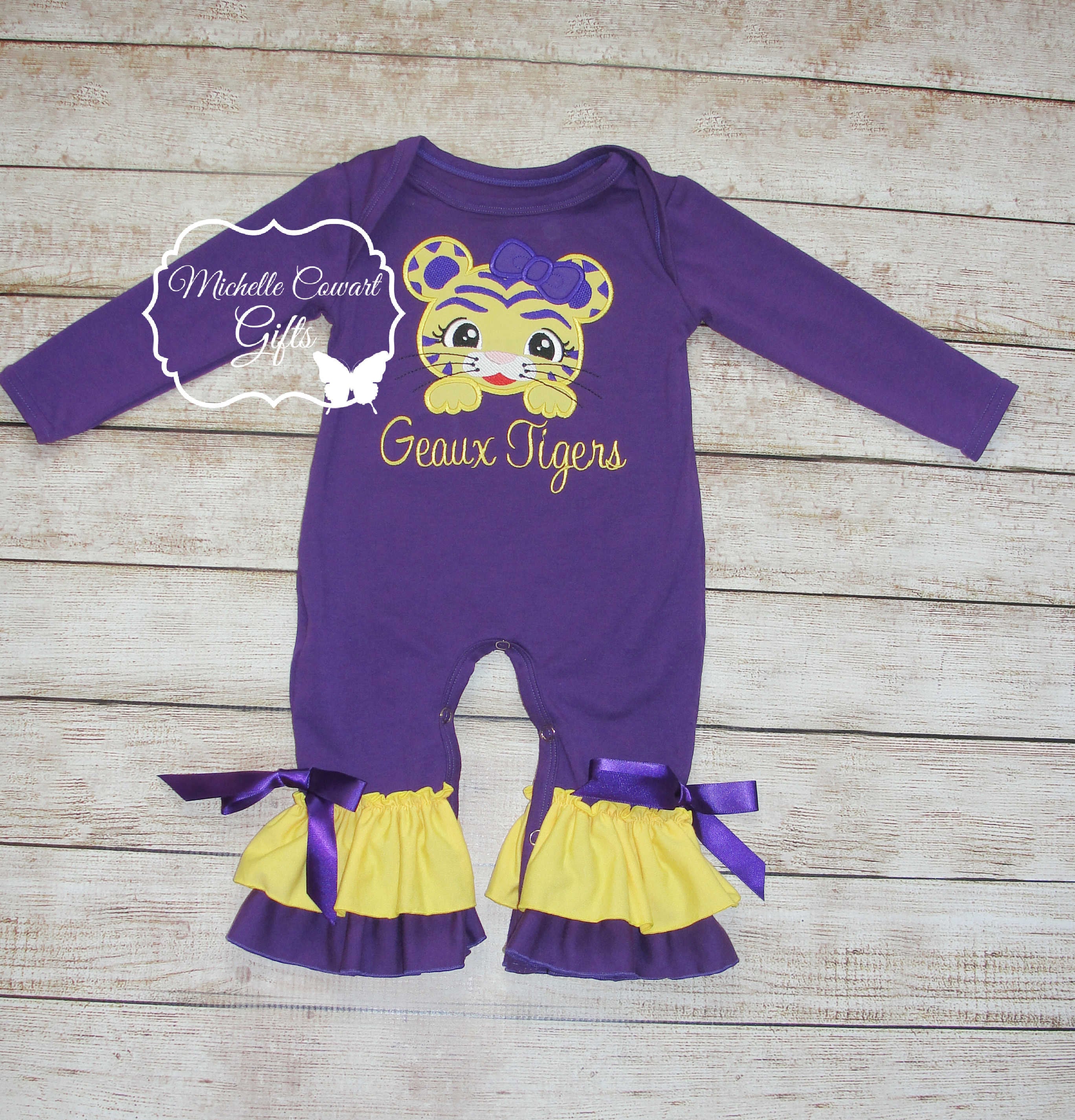 Geaux Tigers Romper, Baby Romper, Baby Football Romper, Geaux Tiger ...