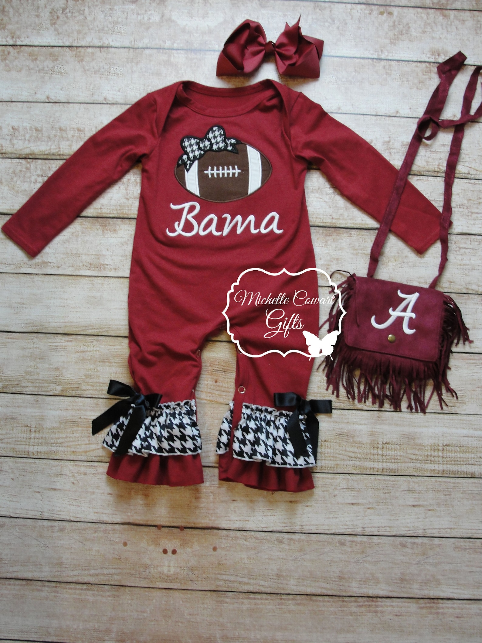 Alabama Football Romper, Baby Girls Bama Outfit, Boys Outfit Alabama ...