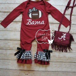 Alabama Football Romper, Baby Girls Bama Outfit, Boys Outfit Alabama ...
