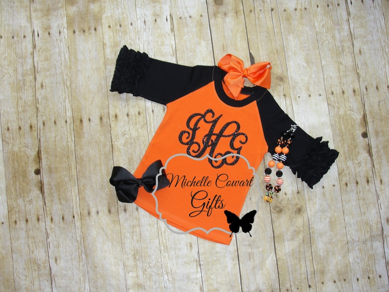 Orange and Black Icing Raglan Halloween Shirt Toddlers | Etsy