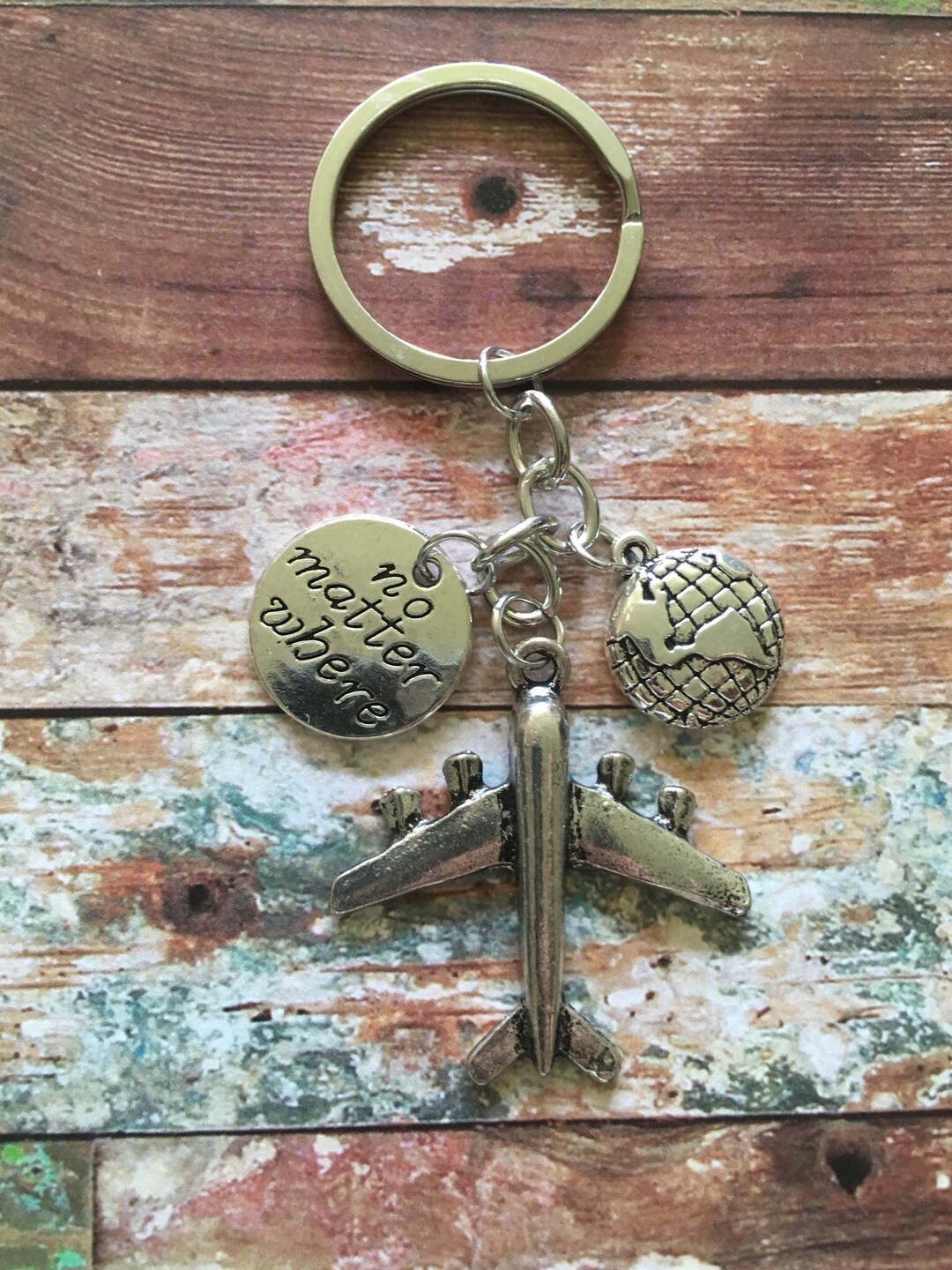 Airplane Keychain, Travel Keychain, Map Keychain - Etsy