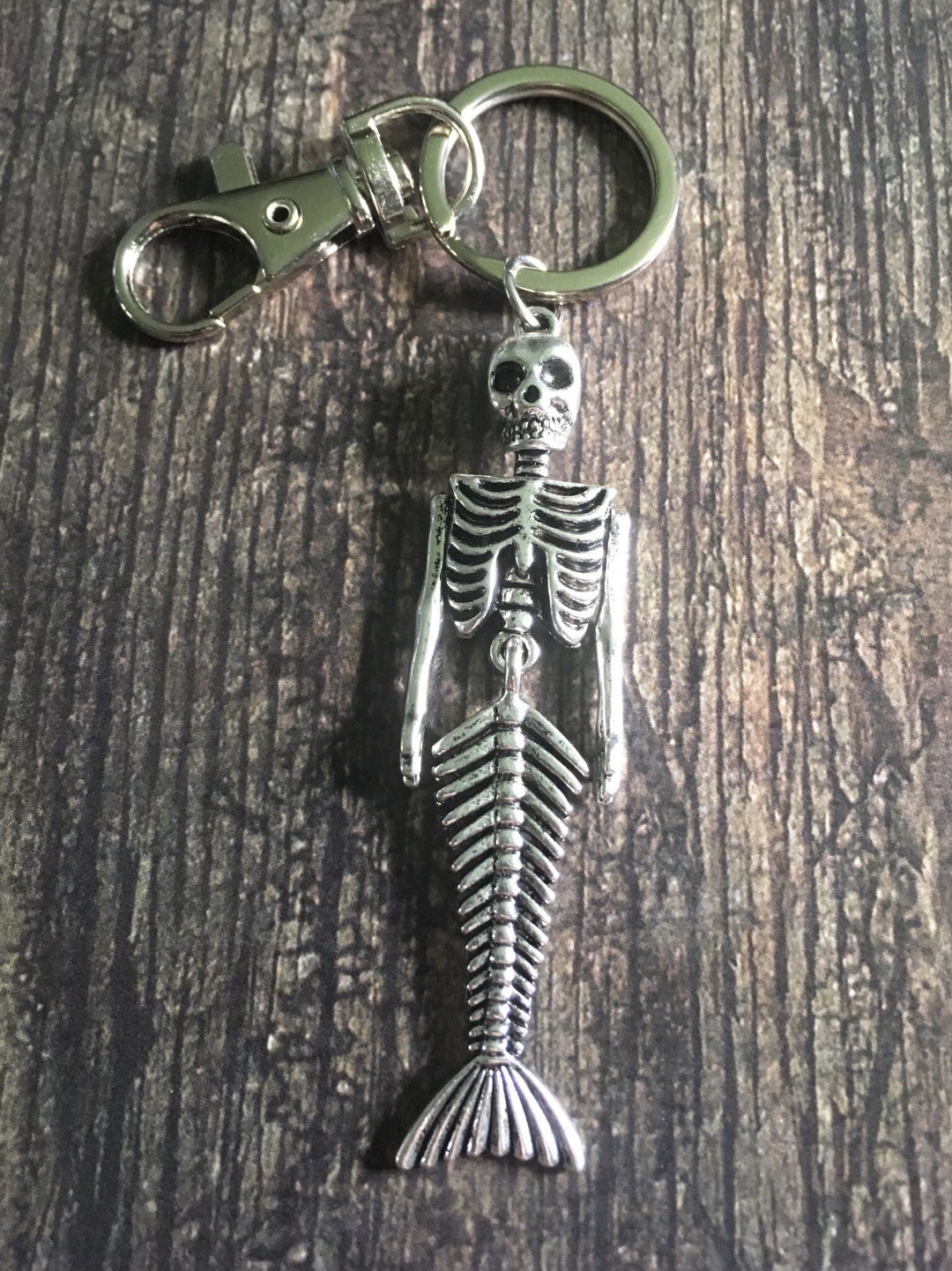Skeleton Mermaid Keychain - Etsy