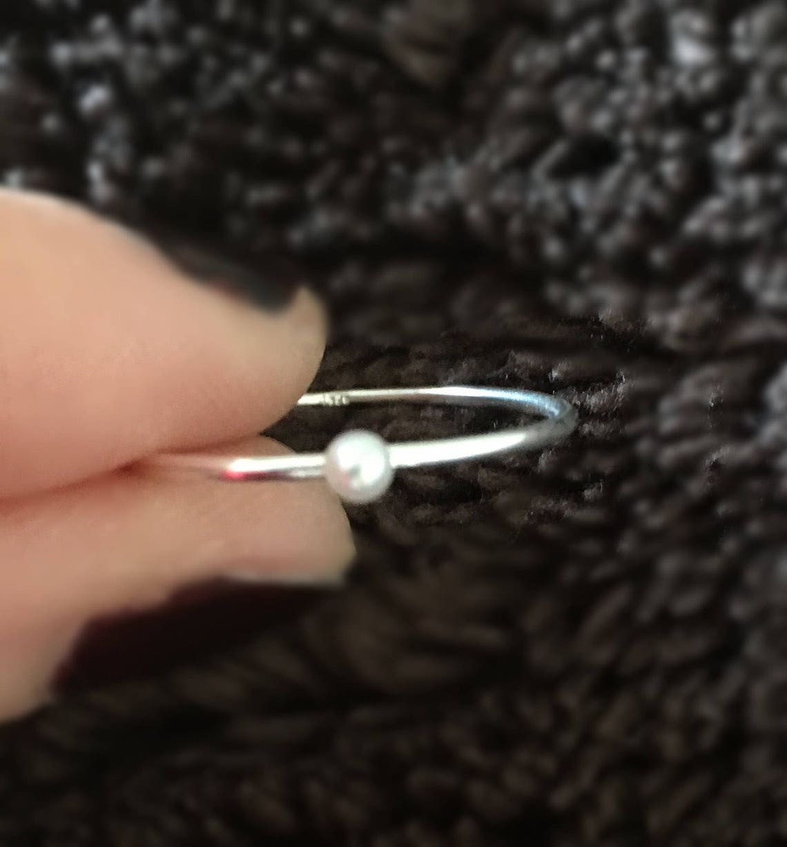 Sterling Silver Stacking Ring With Freshwater Pearl Thumb - Etsy