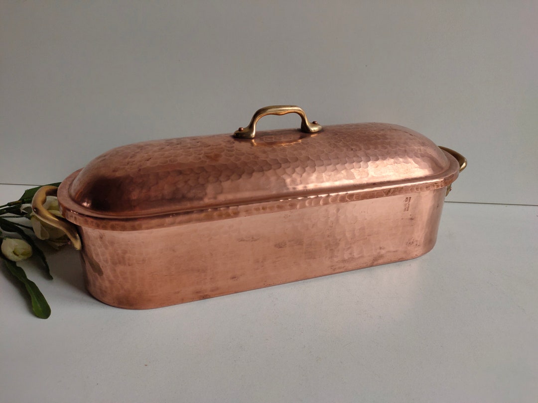 French Vintage Mauviel Fish Kettle / Poacher, Hammered Finish With Lid ...