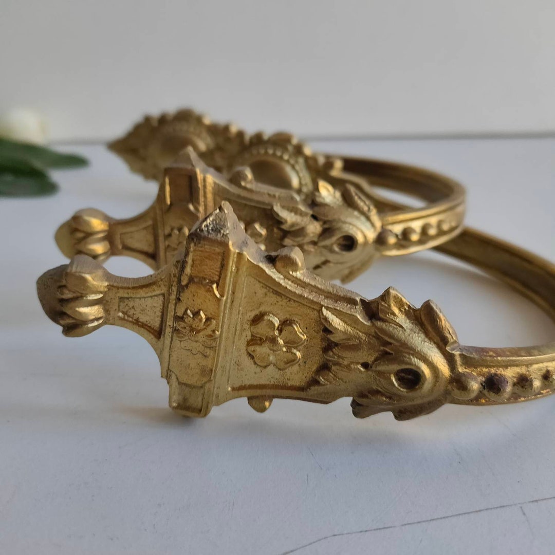 French Antique Ornate Gilt Bronze Tie / Hold Backs With Louis XV ...