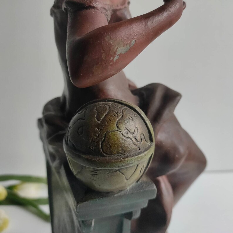 French Antique Spelter Statue of Lady by Louis Auguste Moreau - Etsy