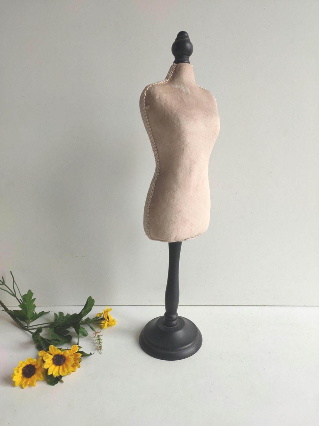 French Vintage, Small Female Mannequin / Dress Form on Wooden Base ...