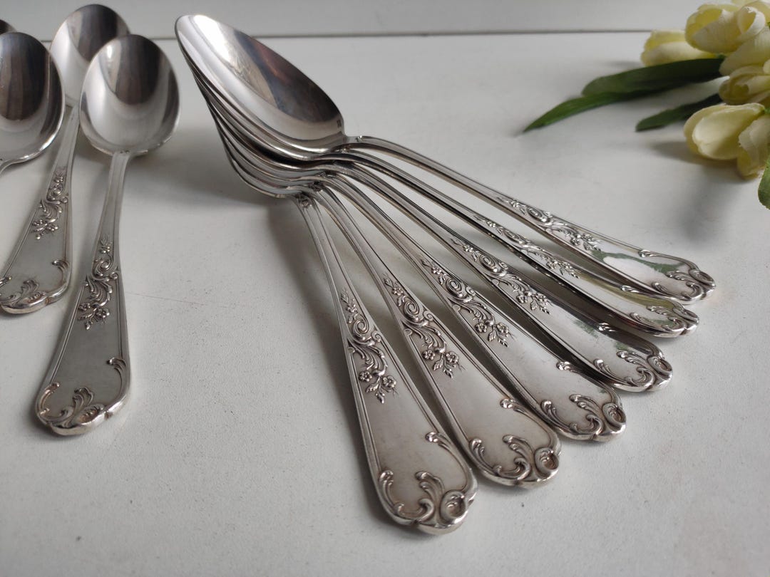 French Vintage Set of 6 Large / Table Sized Spoons, Saint / St Medard ...
