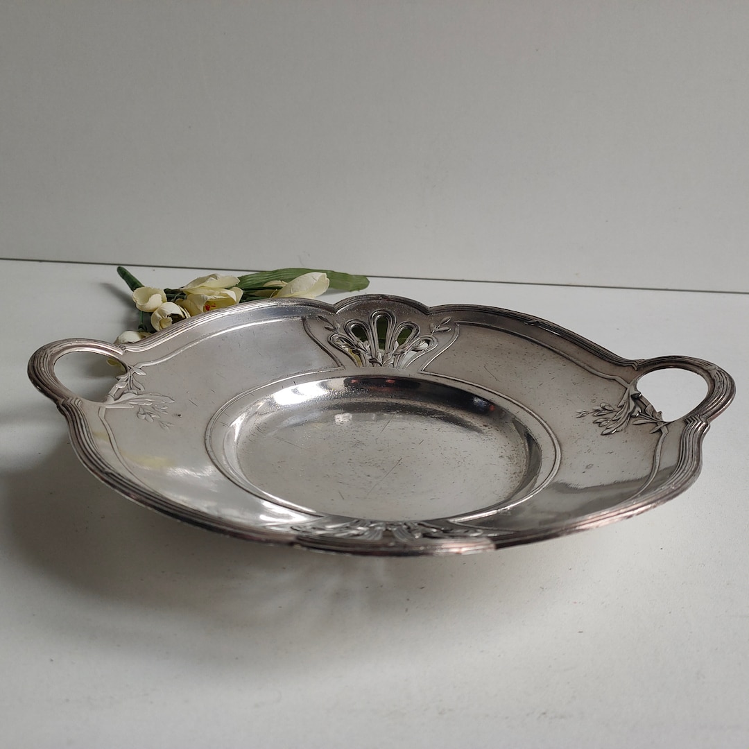 Christofle Gallia, French Art Nouveau Style Antique Plate, Pierced Work ...